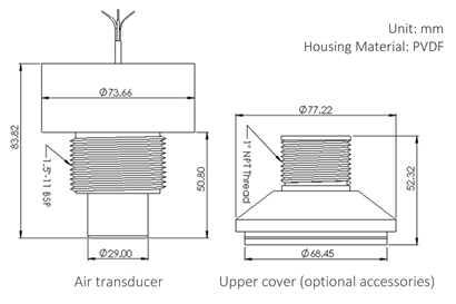 A125E 125 kHz Air transducer | Ultrasonic Transducers
