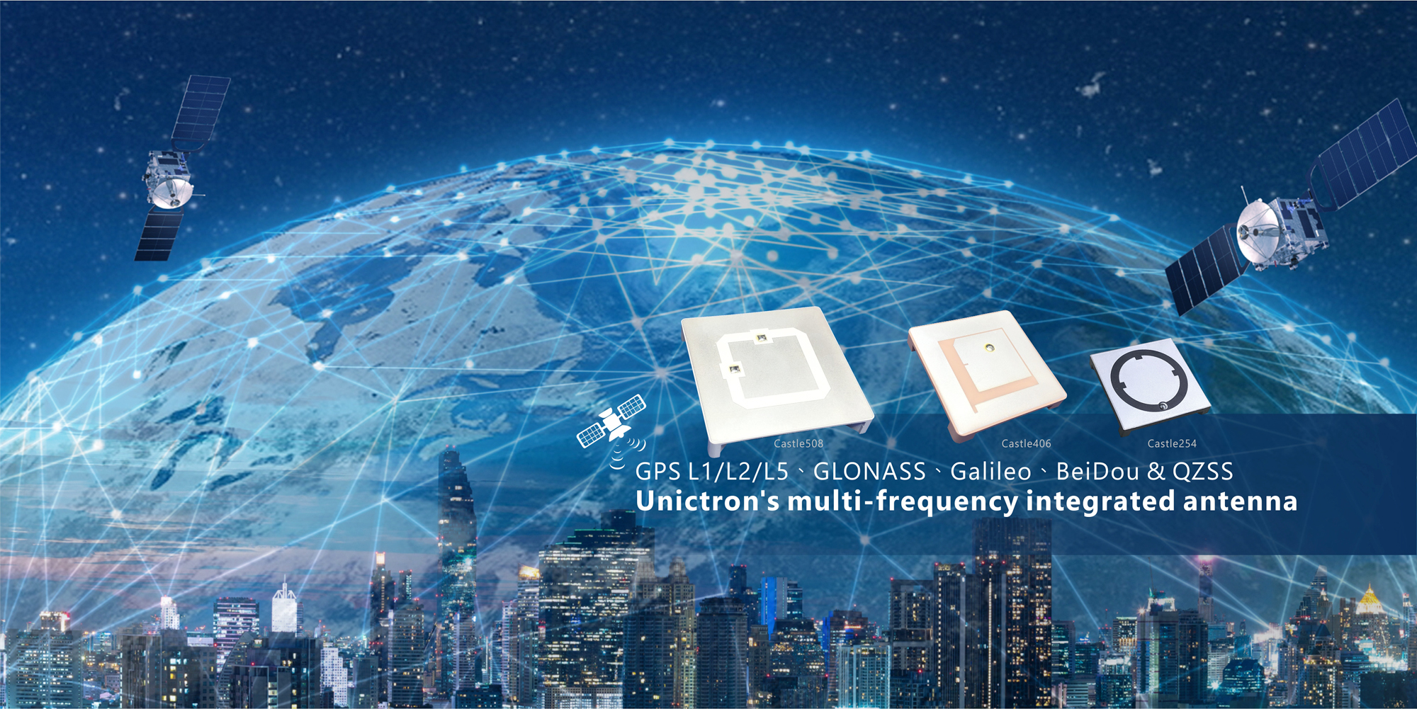 最小尺寸 高精度定位 Castle Patch Antenna - Unictron